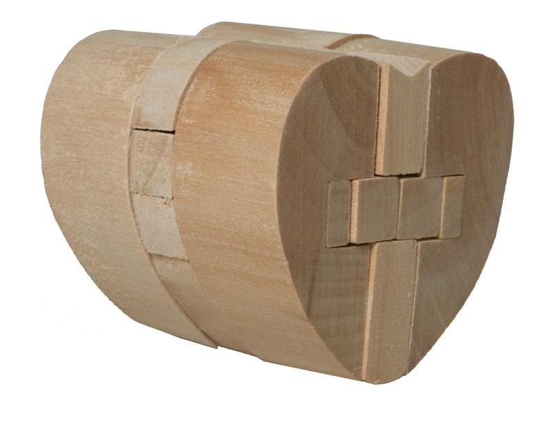 Handmade 3D, Heart Shaped Puzzle in Wood - Etsy