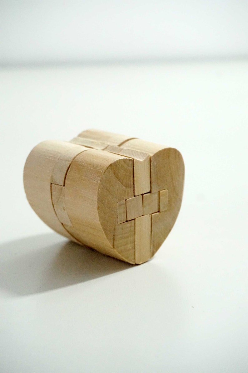Handmade 3D, Heart Shaped Puzzle in Wood - Etsy