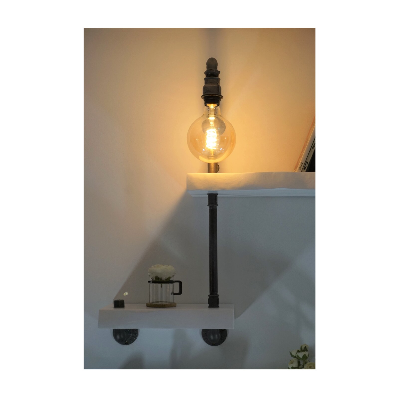 Vintage Lamp, Cast Iron Tubes and Solid Wood - Industrial Style - - Etsy