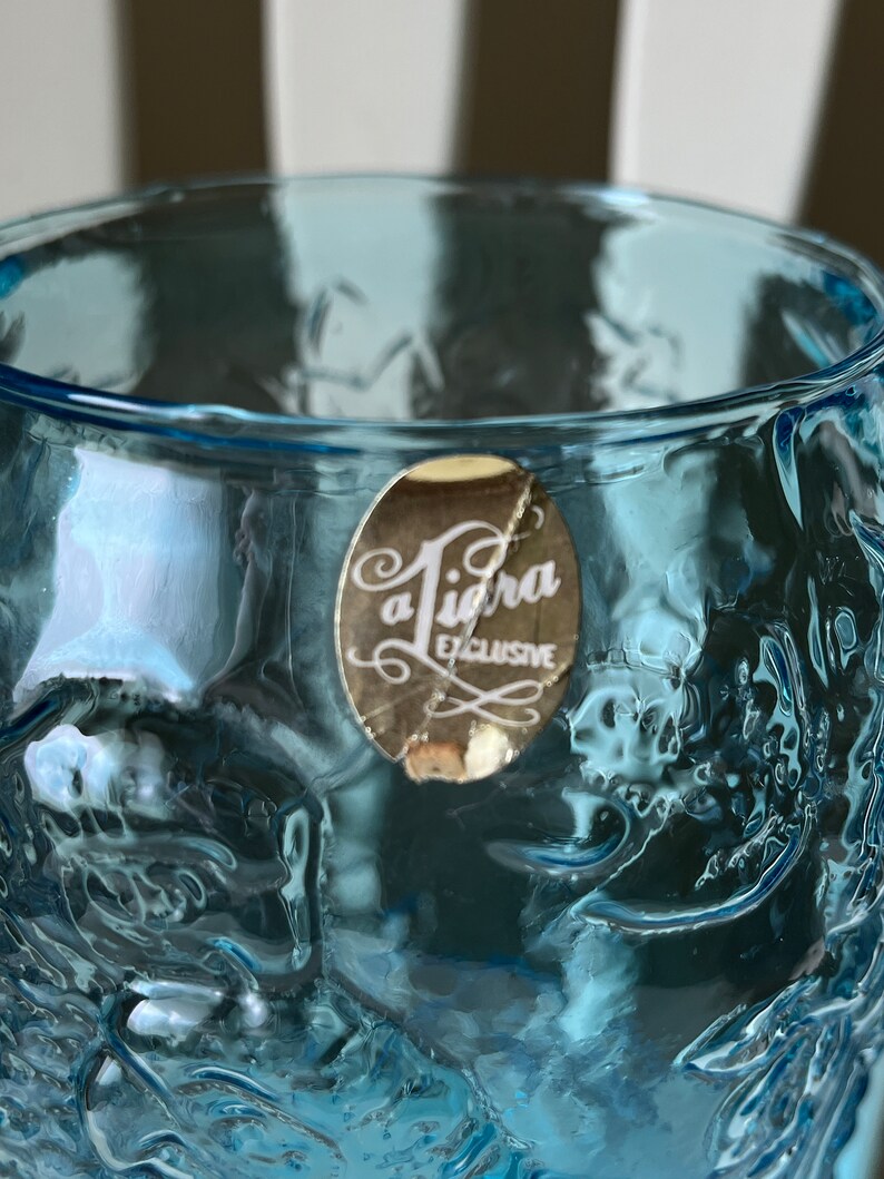 Blue Glass Tiara Vase - Etsy