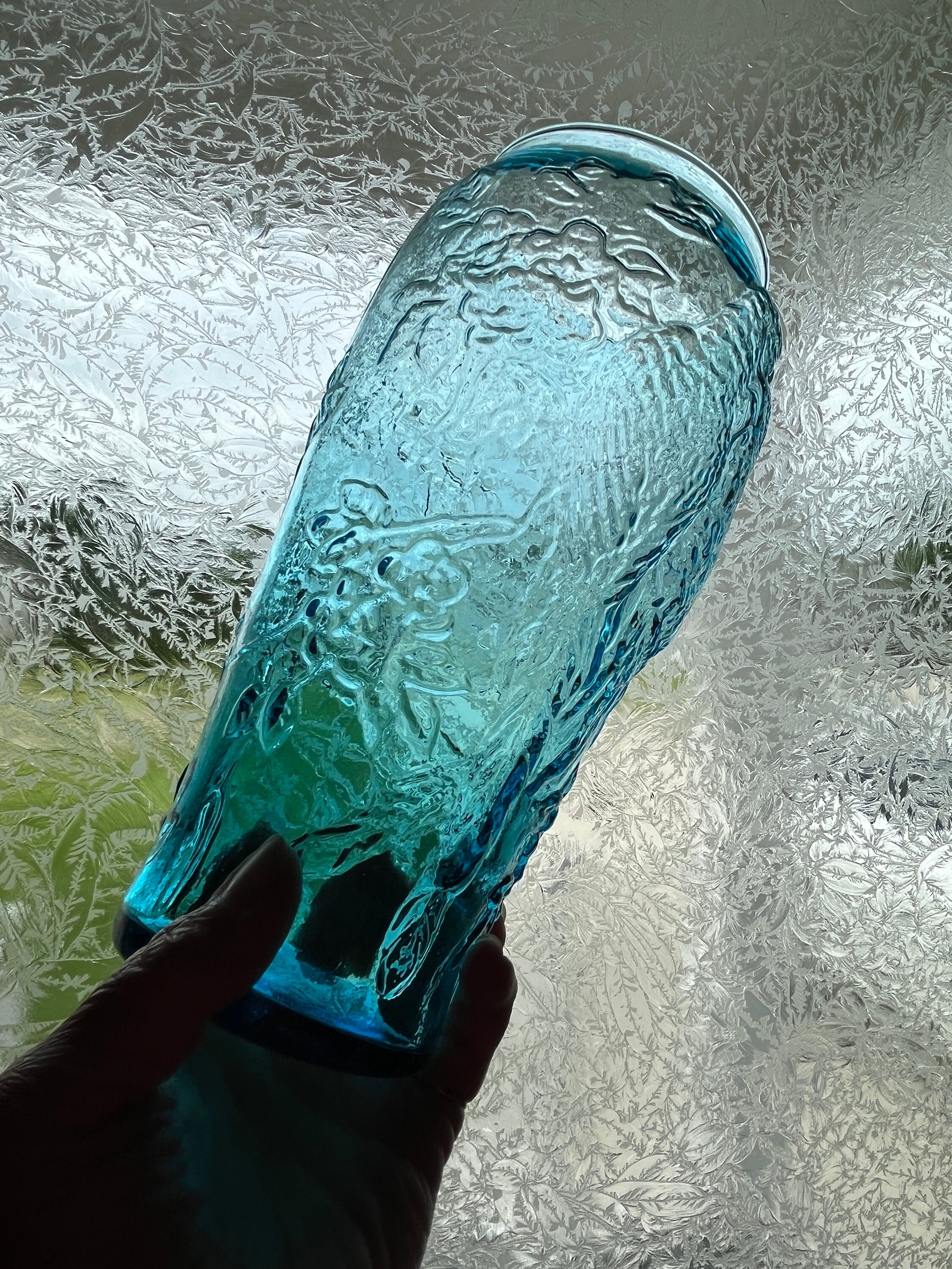 Blue Glass Tiara Vase - Etsy