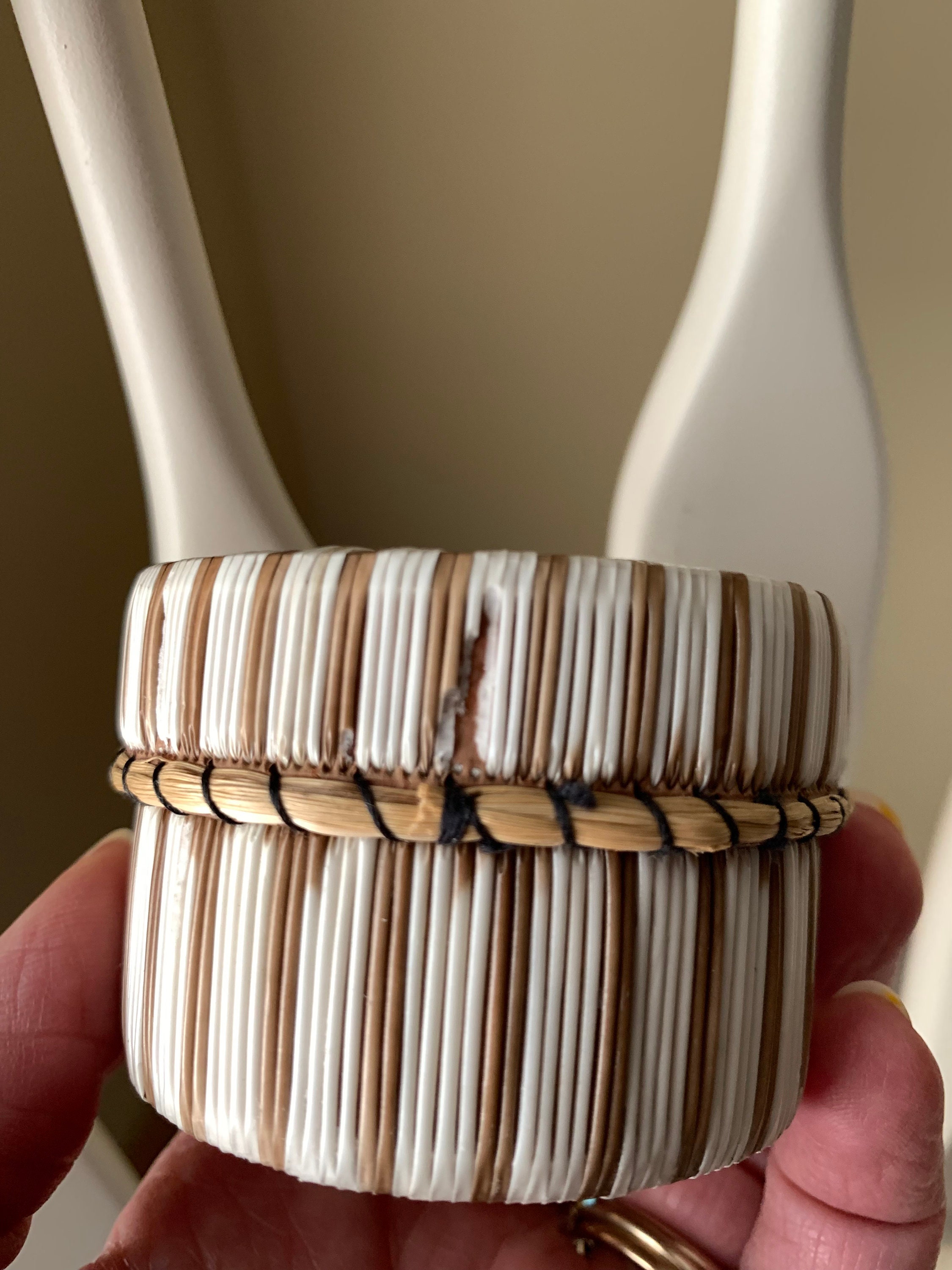 American Indian Birch Bark and Quill Basket - Etsy