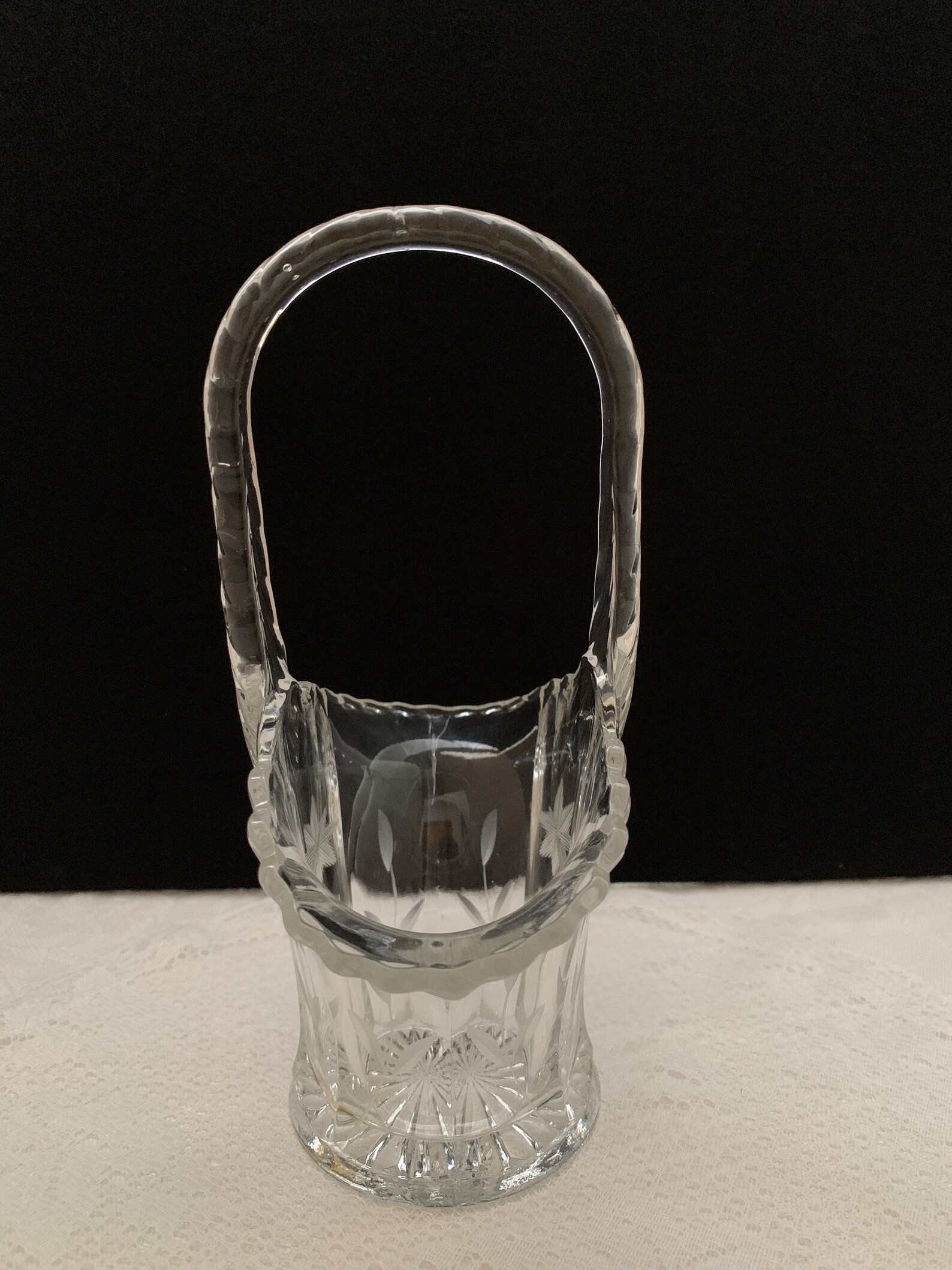 Clear Etched Glass Basket - Etsy