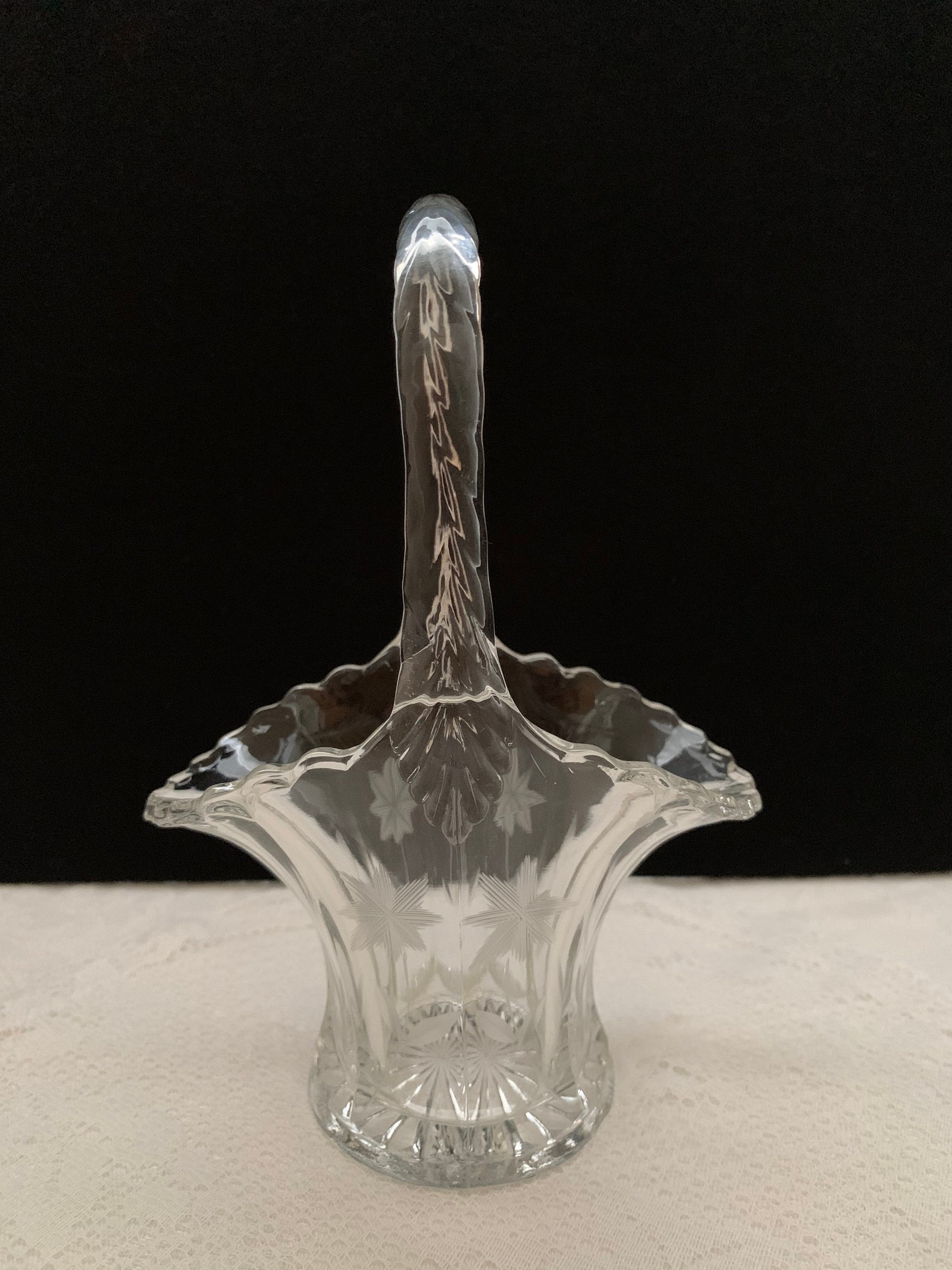 Clear Etched Glass Basket - Etsy