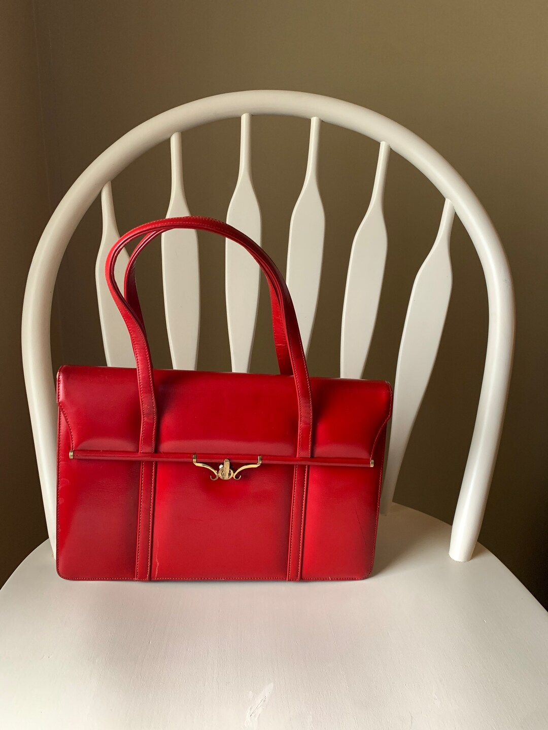 Mam'selle Original Red Patent Leather Purse - Etsy