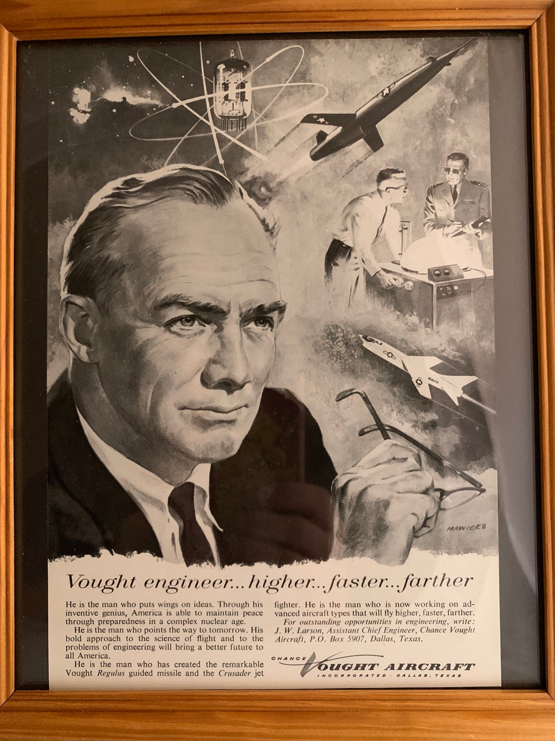 1957 Engineer Advertisement for Vought Aircraft - Etsy