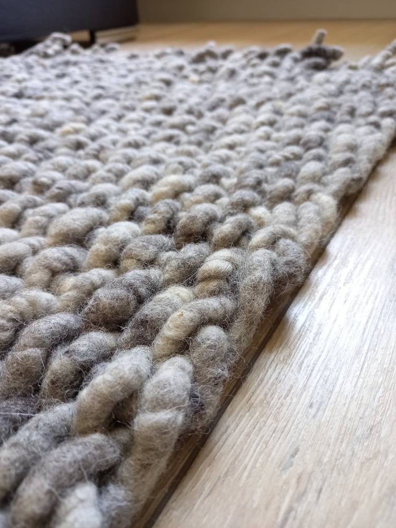 Wool Rug 8x10/ Gray Area Rugs/ Scandinavian Wool Rug/ Handmade/ Living ...