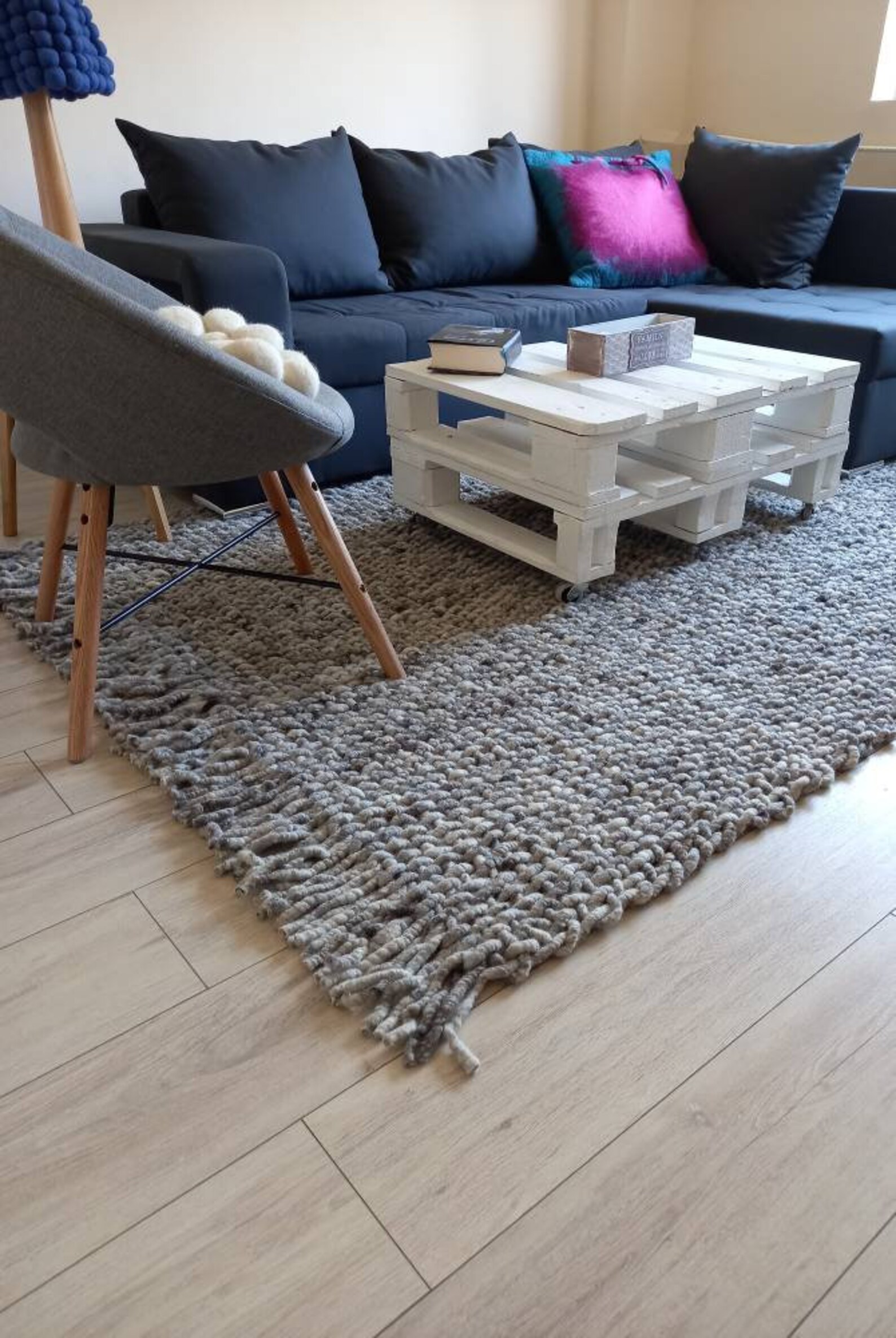 Wool Rug 8x10/ Gray Area Rugs/ Scandinavian Wool Rug/ Handmade/ Living ...