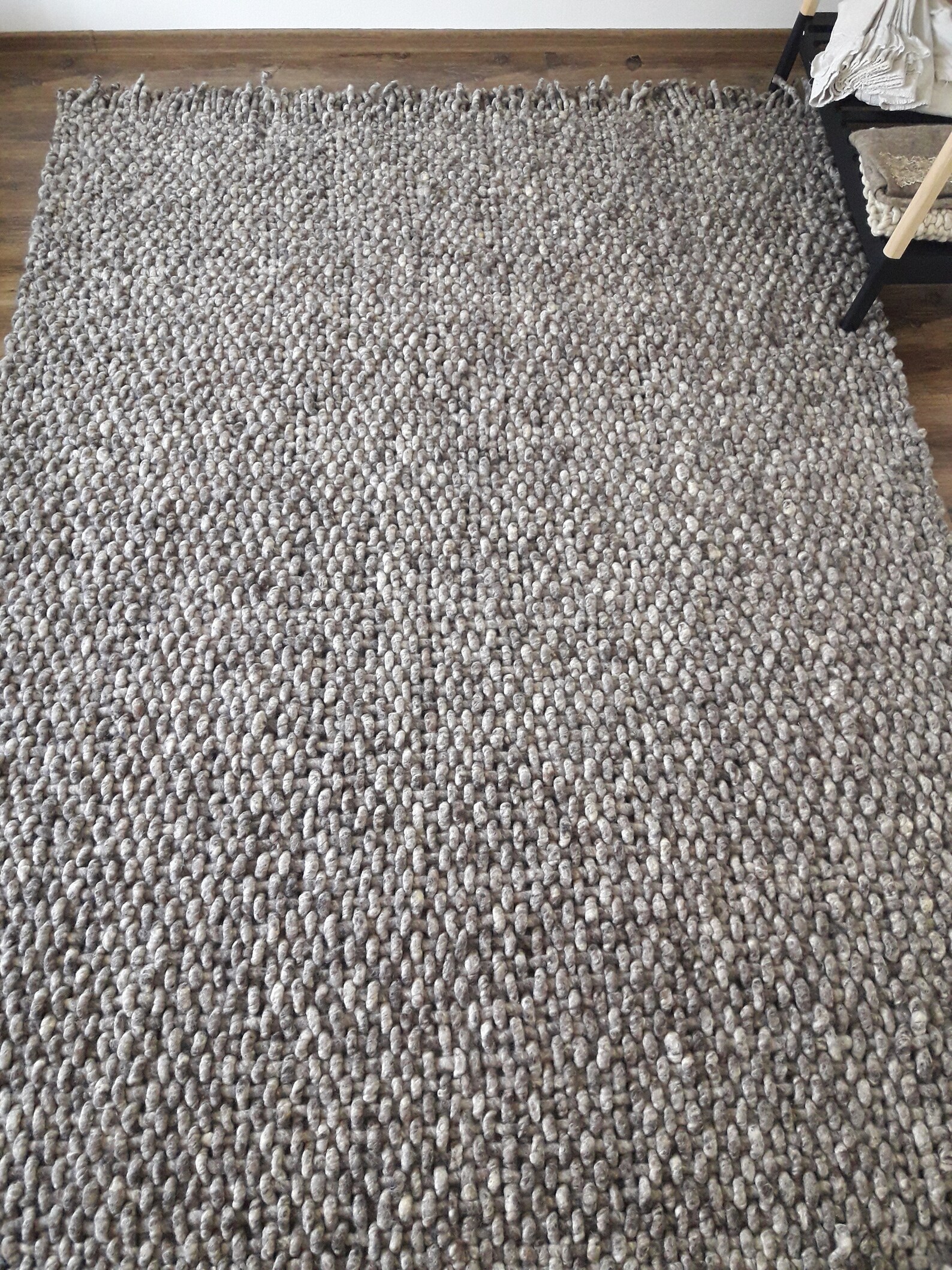 Wool Rug 8x10/ Gray Area Rugs/ Scandinavian Wool Rug/ Handmade/ Living ...