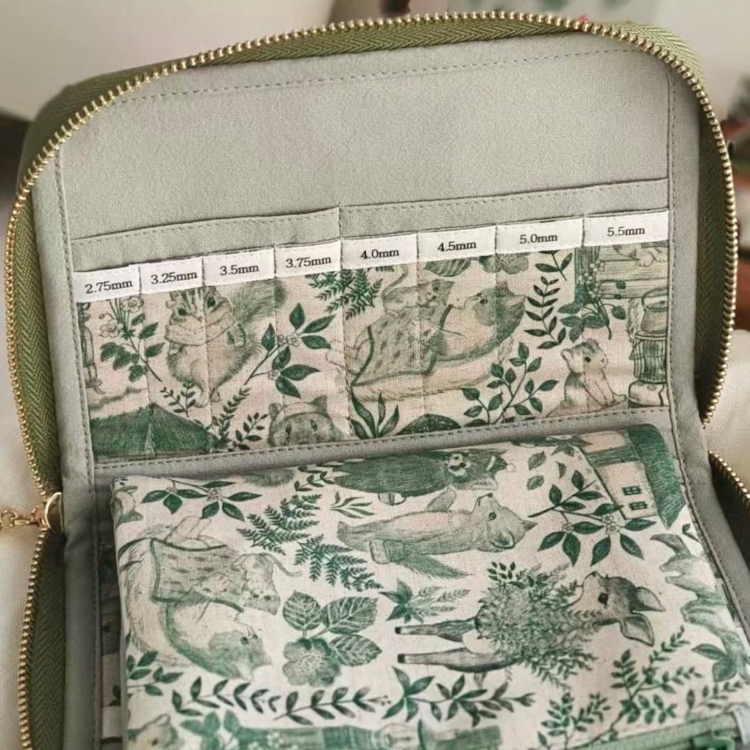 Woodland Fairy Handmade Knitting Needle Case, Yukiemon Designer Fabric ...