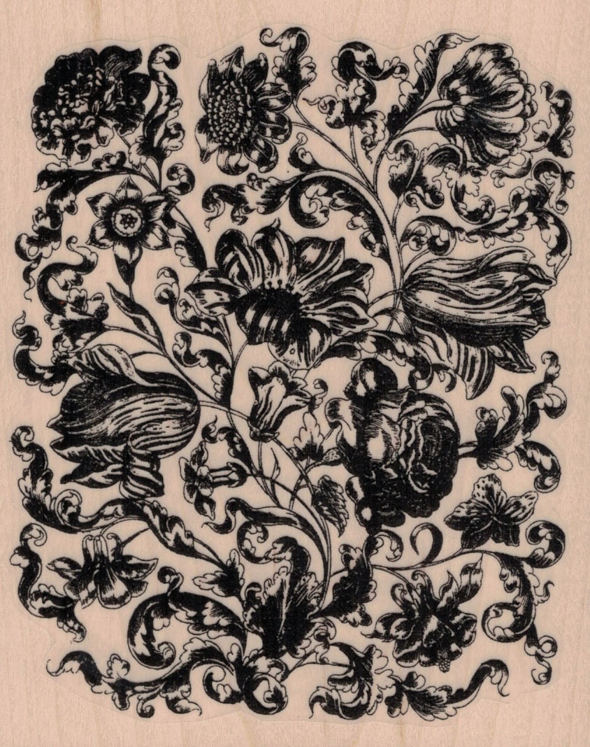 Victorian Flower Background Rubber Stamp 4 1/2 X 5 1/2 (20348/1508) - Etsy