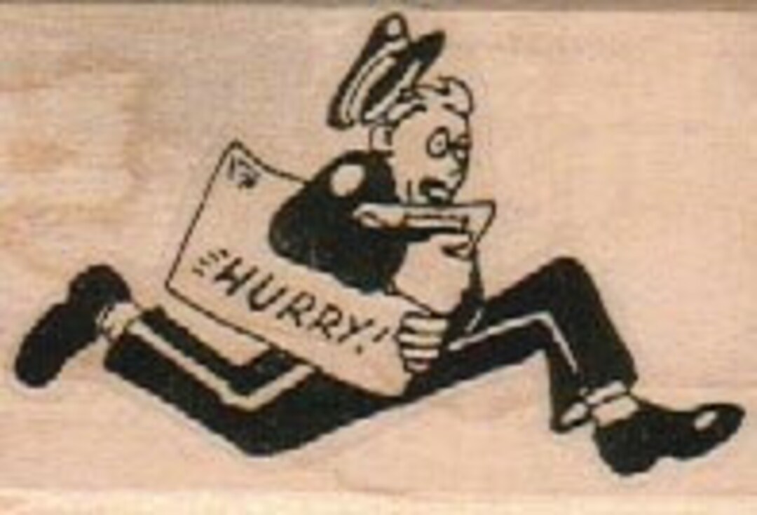 Hurry Postman Rubber Stamp 1 1/2 X 2 (6094/570J.316) Mailman Running ...