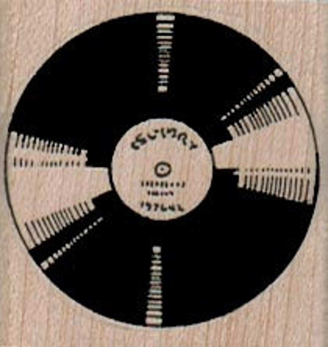 Record Face on Rubber Stamp Music Stamp 45 Record Retro Stamp Record ...