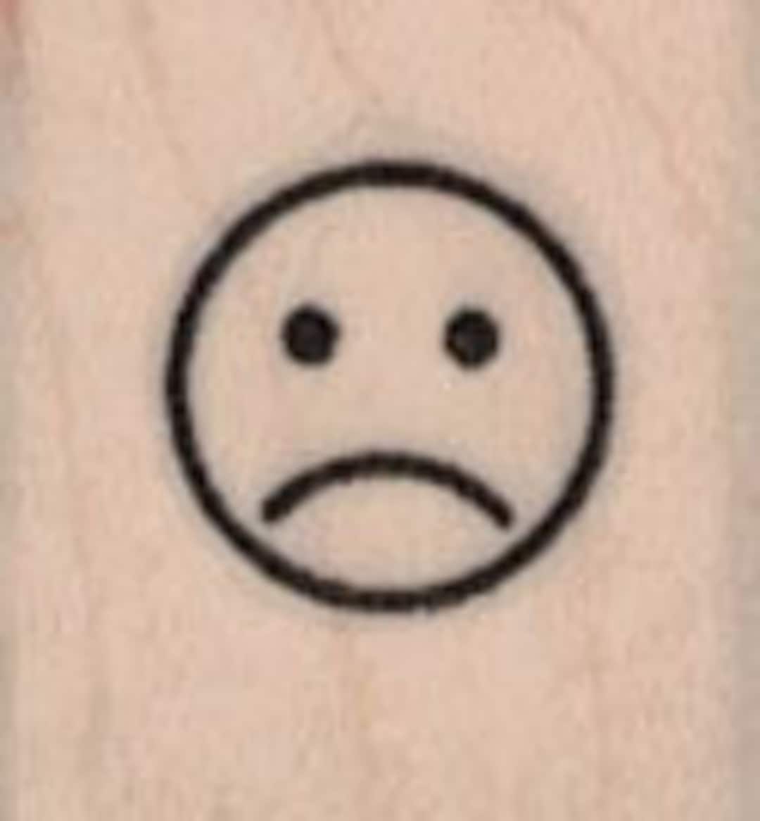 Tiny Sad Face Rubber Stamp 3/4 X 3/4 (20347/1508) Frowny Face Symbol ...