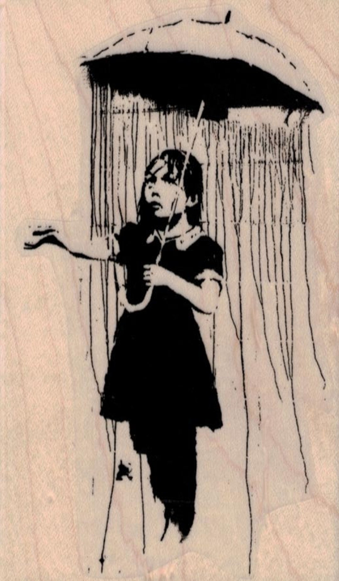 Banksy Rain Under Umbrella Girl 2 3/4 X 4 1/2 (19486/1447B) - Etsy