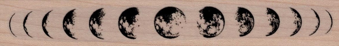 Phases of the Moon Rubber Stamp 1 X 6 19543/1449IJ Lunar Phases Stamp ...