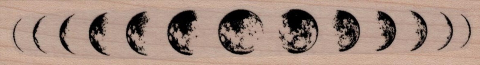 Phases of the Moon Rubber Stamp 1 X 6 19543/1449IJ Lunar Phases Stamp ...