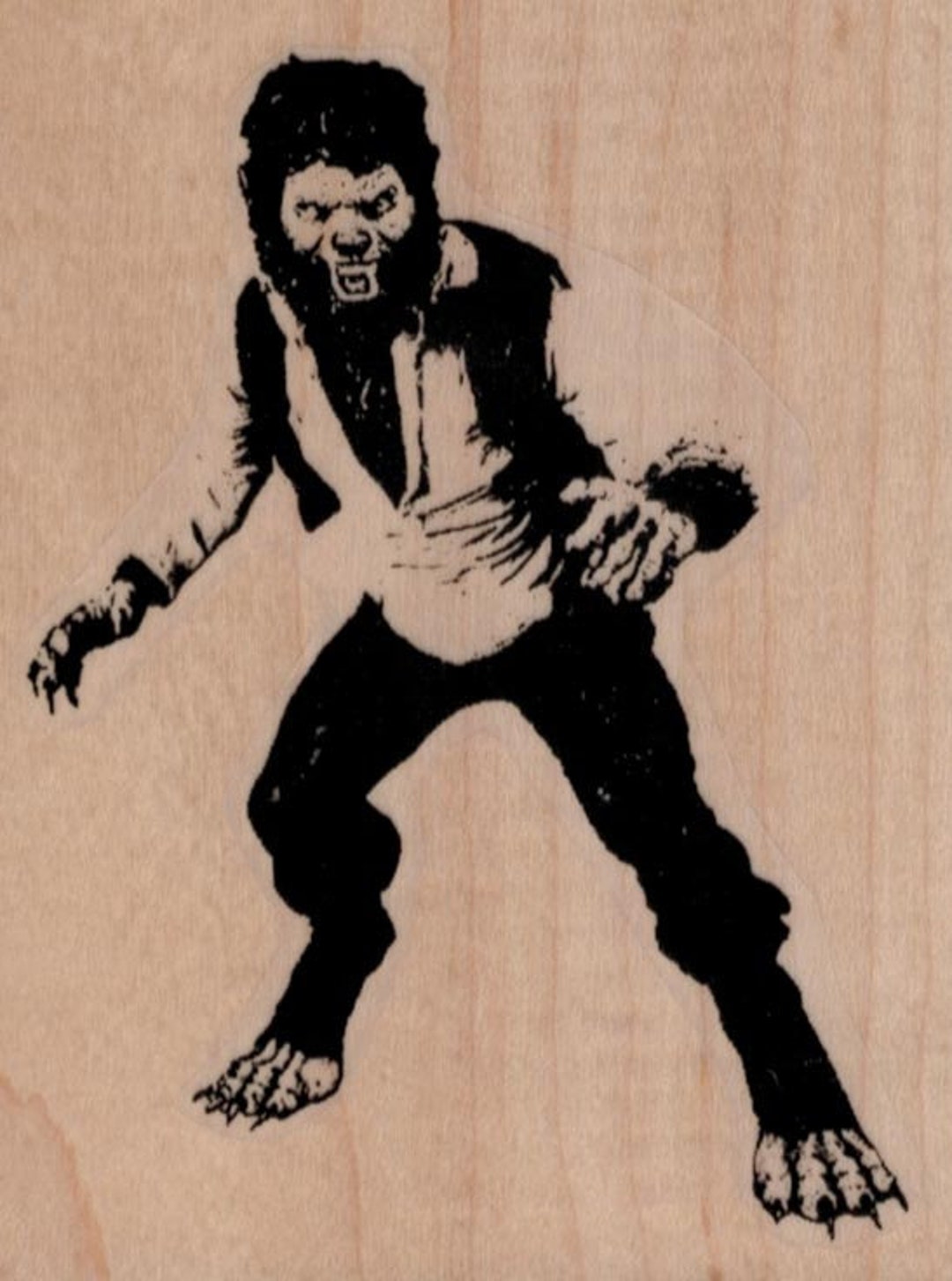 Wolf Man Werewolf Rubber Stamp 3 X 3 3/4 (19725/1465) Halloween Stamp ...