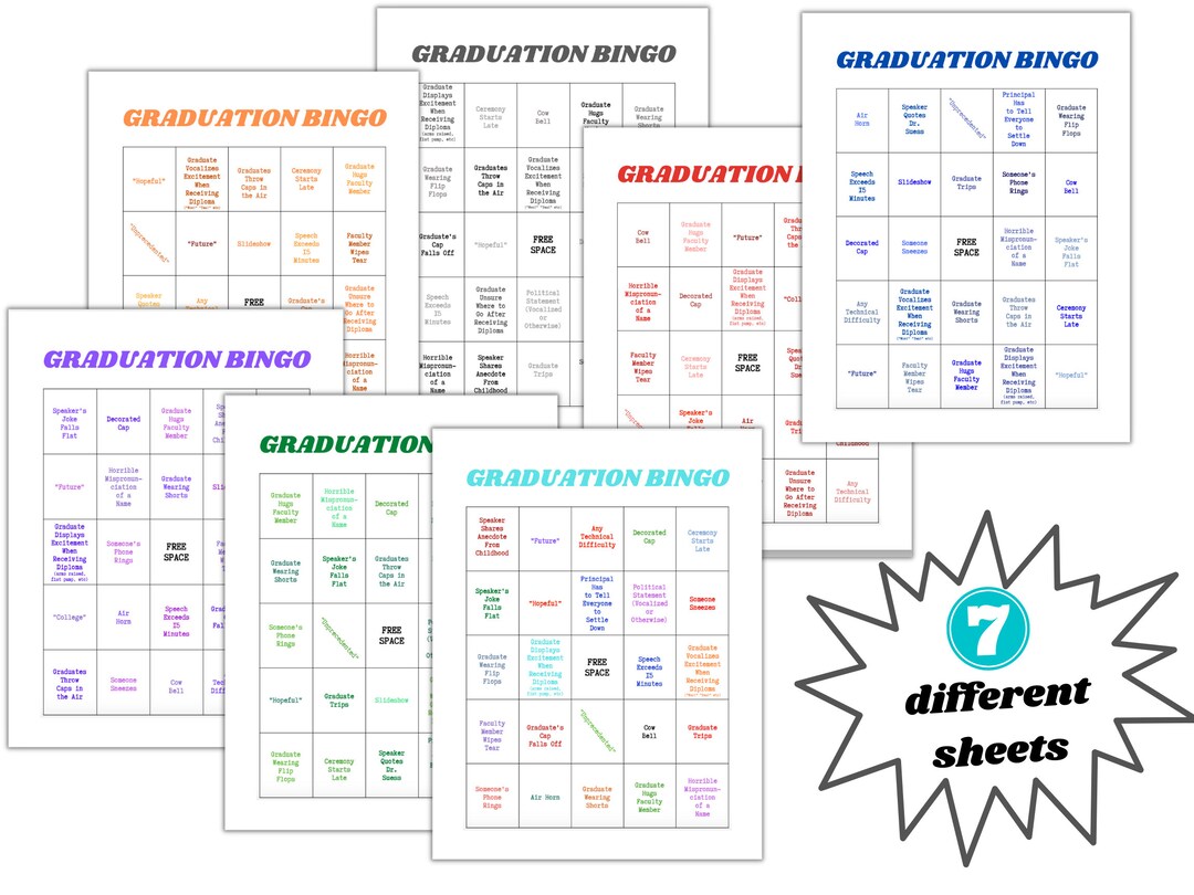 Graduation Bingo - Instant Printable, Digital Download - Things to Do ...