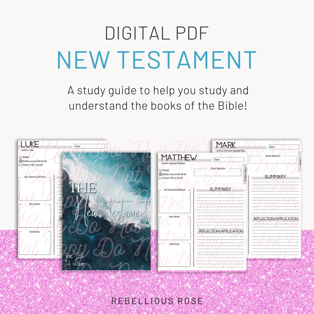 New Testament Study Guide/planner - Digital PDF - Etsy