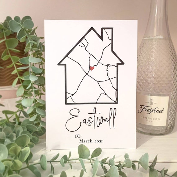 Personalised New Home Print New Home Map Print New Home | Etsy
