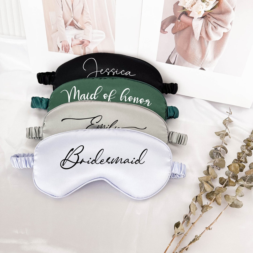 Personalized Luxury Eye Mask, Custom Bride Sleep Mask, Bridesmaid ...