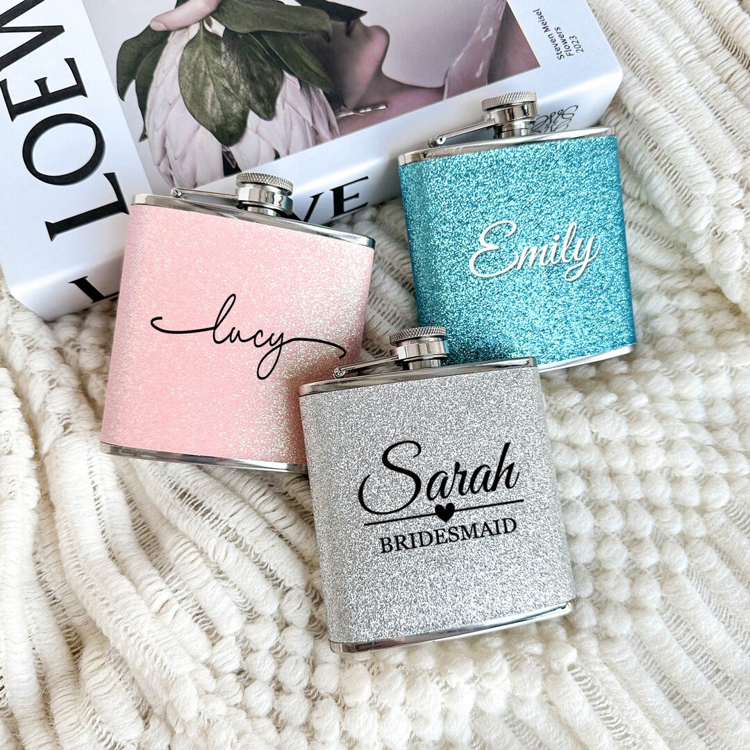 Personalized Bridal Flasks, Bridesmaids' Gifts, Flask for Bridal Custom Flask, Hip Flask, Gifts ...