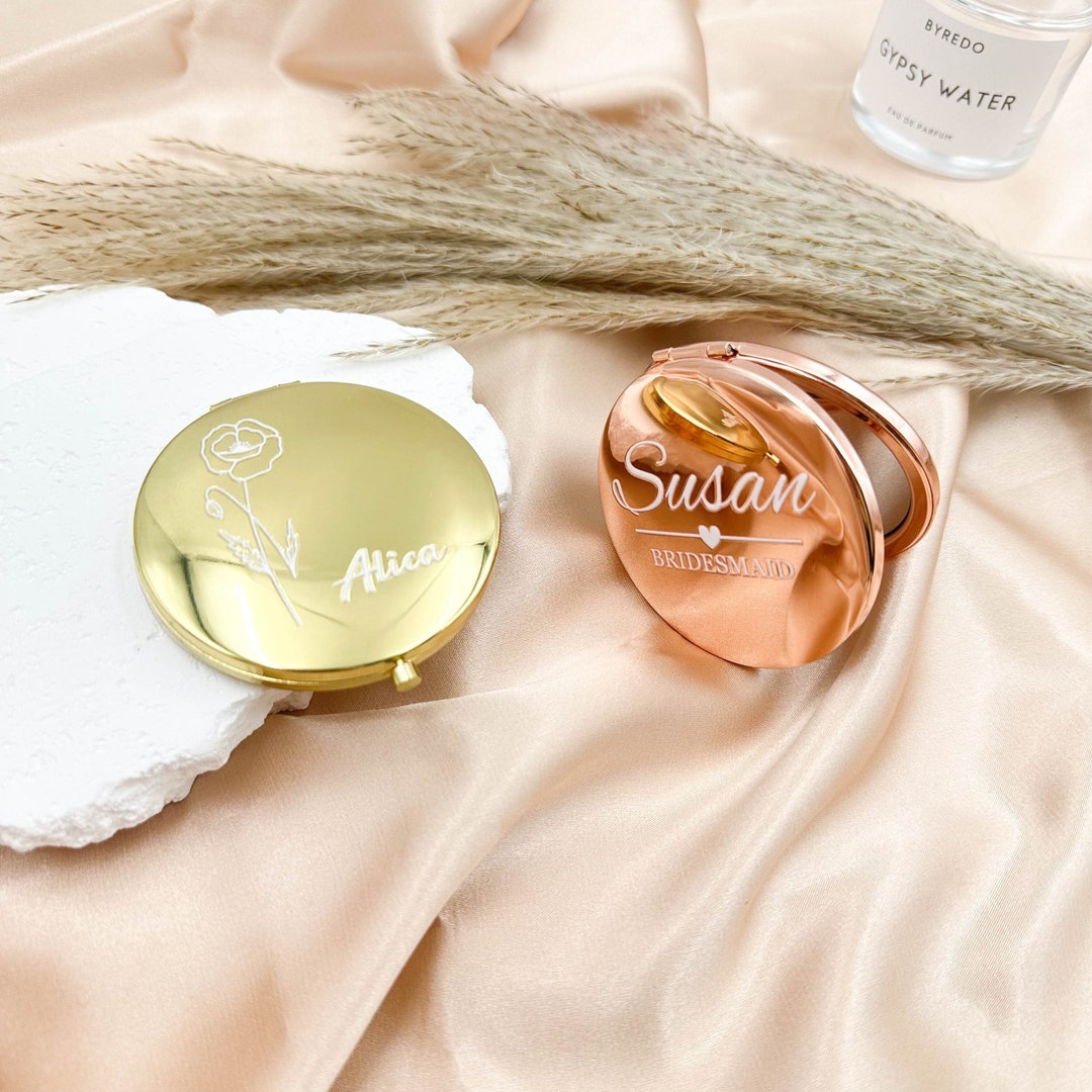 Personalised Compact Mirror, Personalized Gift for Her, Bridesmaid ...