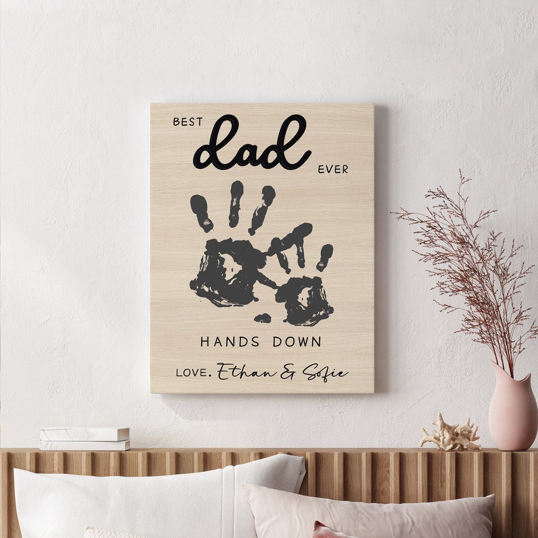 Fathers Day Handprint, Handmade Fathers Day Gift, Best Dad Ever, Gift ...