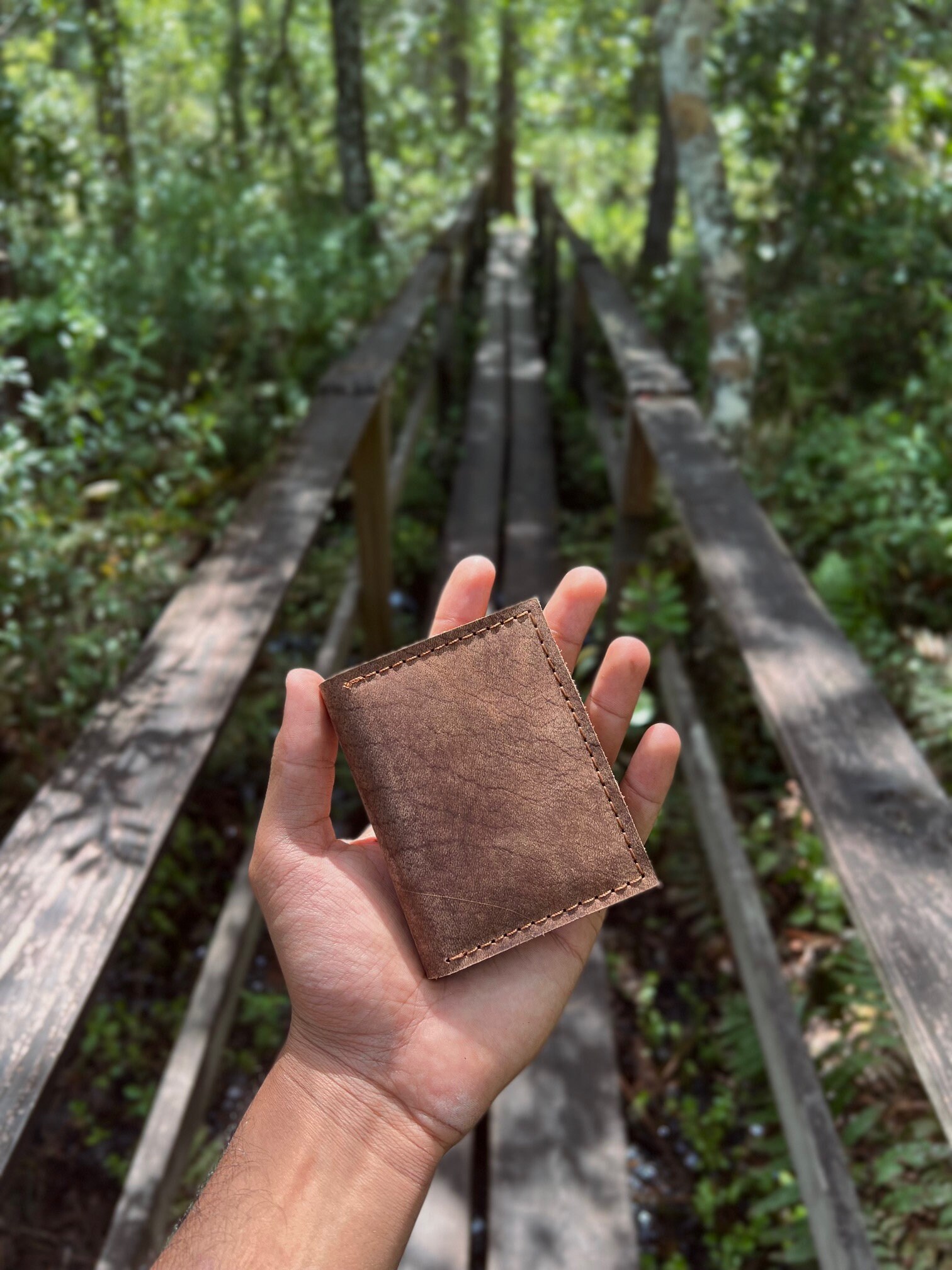 Bifold Wallet for Men, Handmade Card Holder, Vintage Hunter Leather ...
