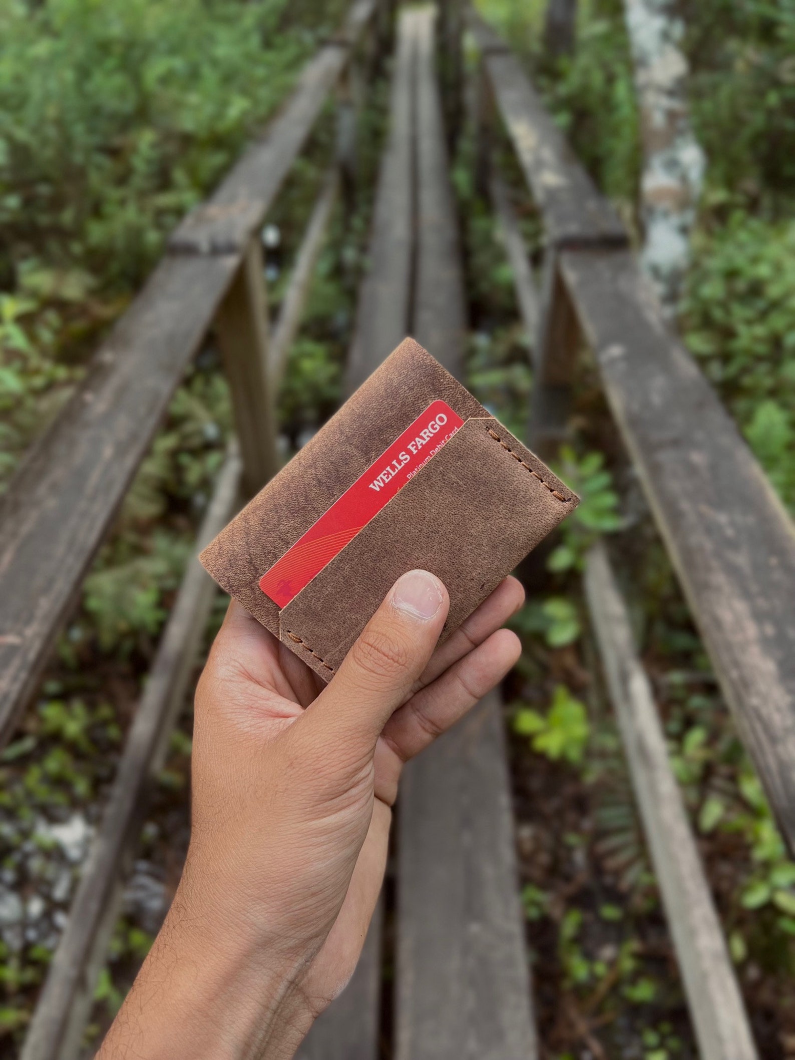 Bifold Wallet for Men, Handmade Card Holder, Vintage Hunter Leather ...