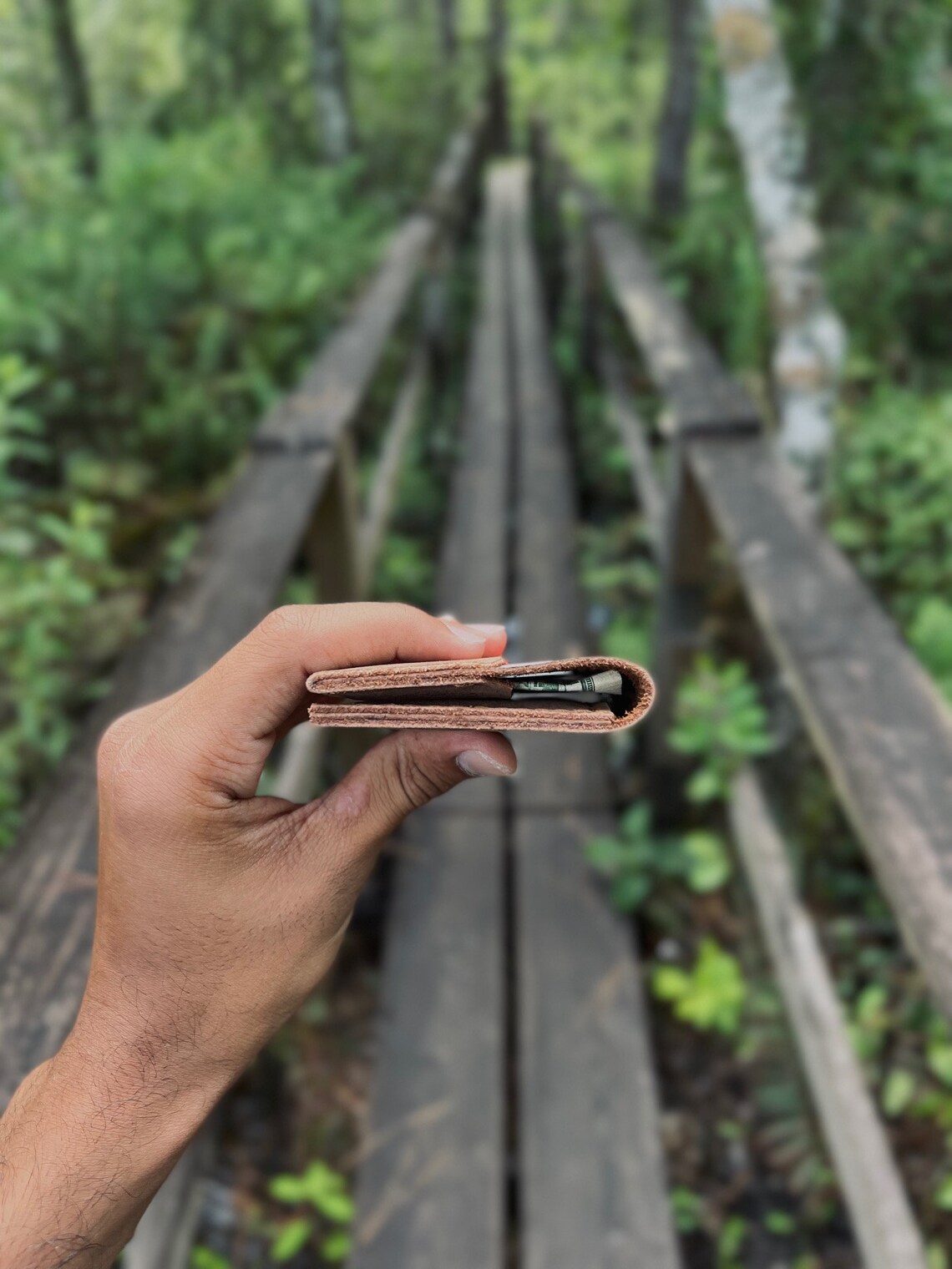 Bifold Wallet for Men, Handmade Card Holder, Vintage Hunter Leather ...