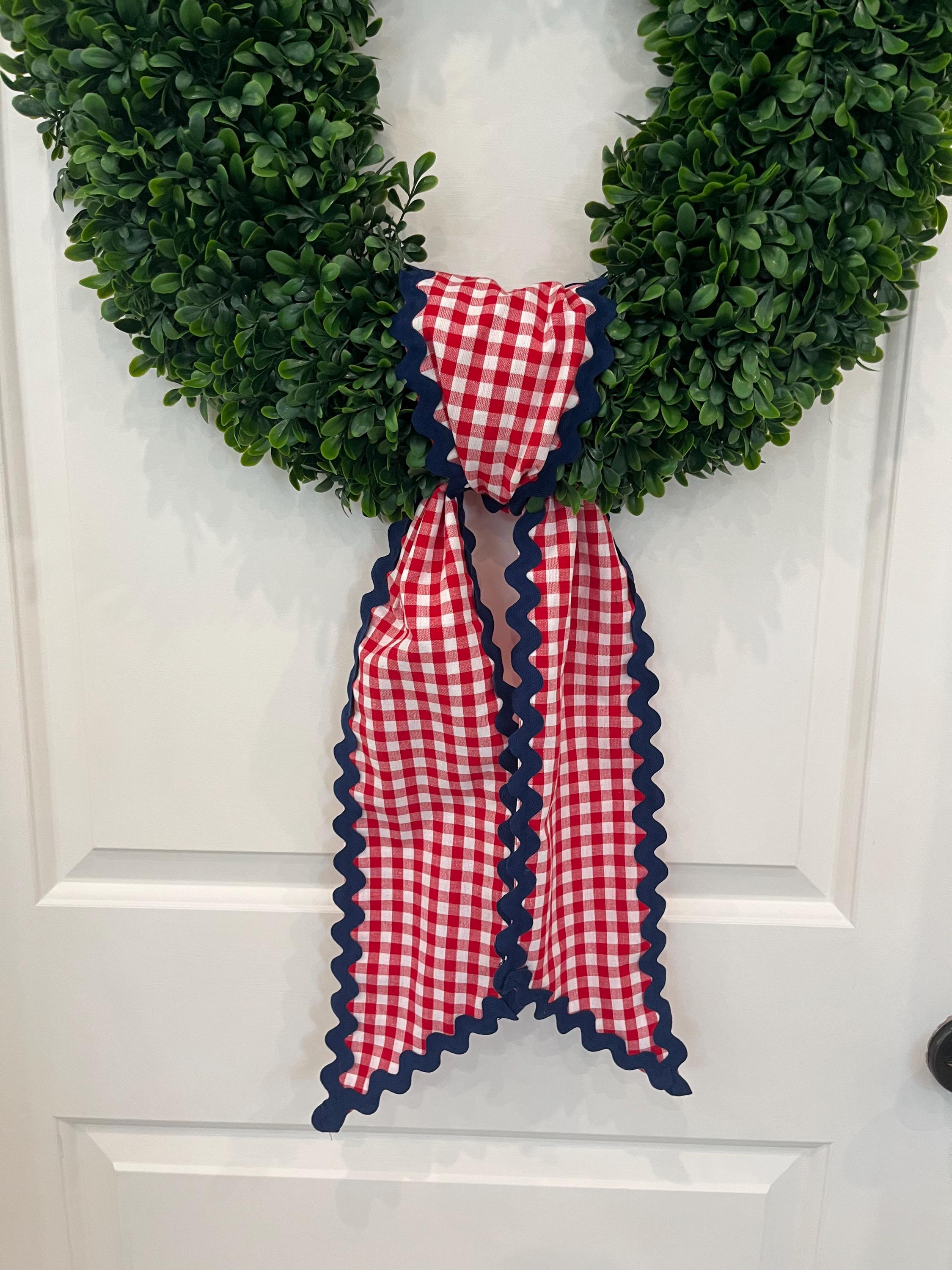 Red Gingham Wreath Sash - Etsy