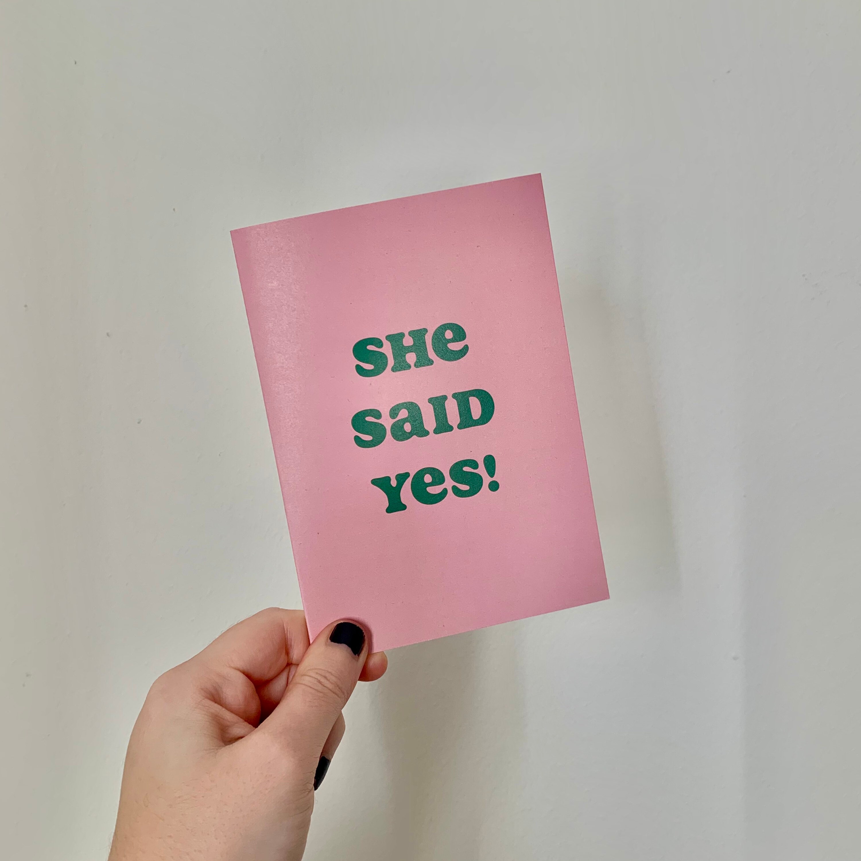 She Said Yes Card Engagement, Congratulations, Proposal, A6 Greetings ...