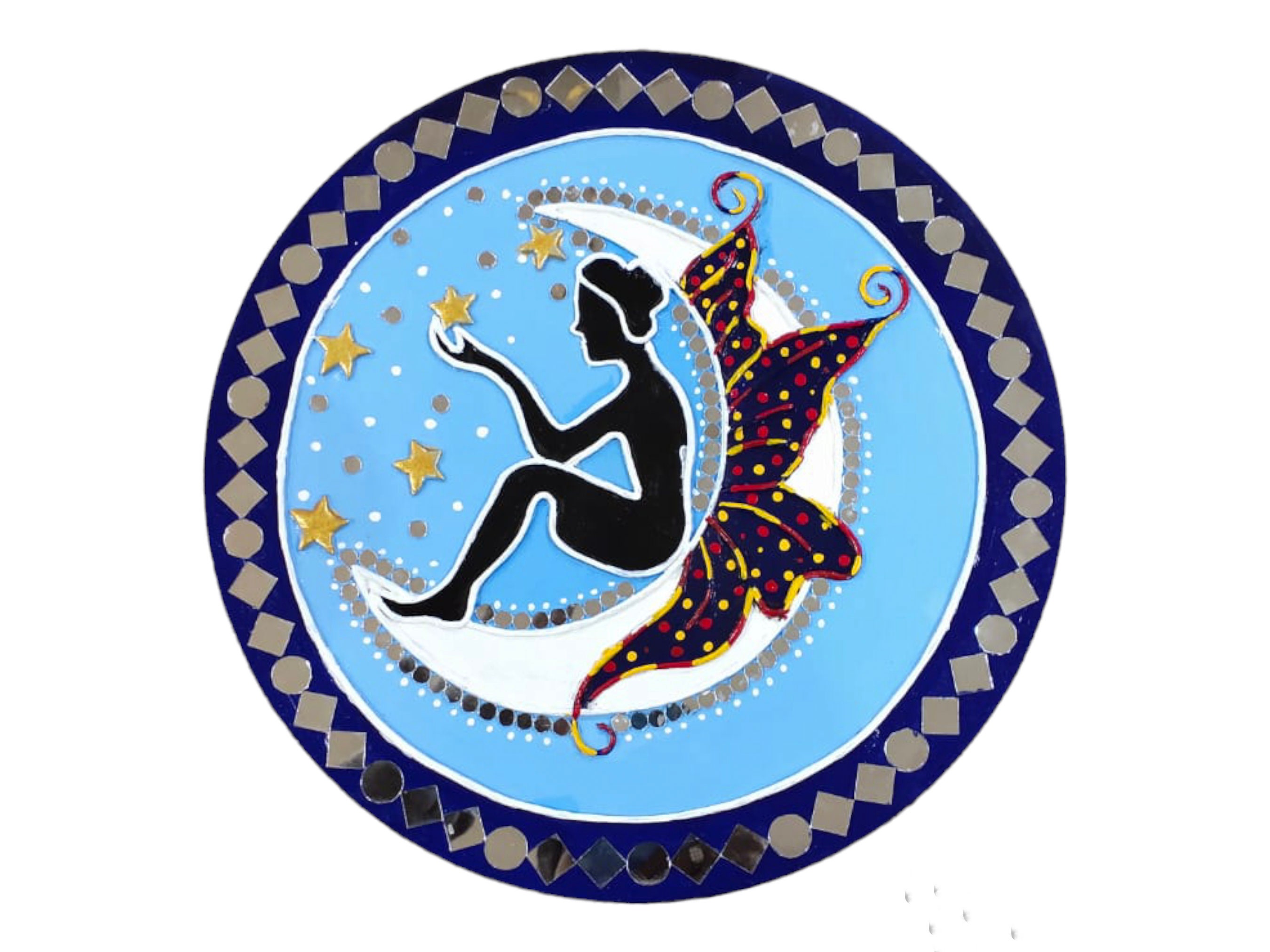 Handcrafted Lippan Art Moon Girl //12 Inch Lippan Art Mirror : Unique ...