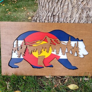 Bear & Colorado Flag Sign - Etsy