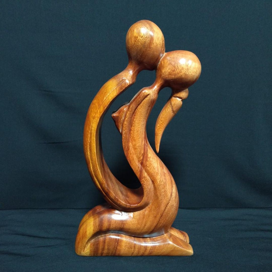 Love Statue Hug Embrace Modern Art Wooden Statue Gift Home Decor Wooden ...