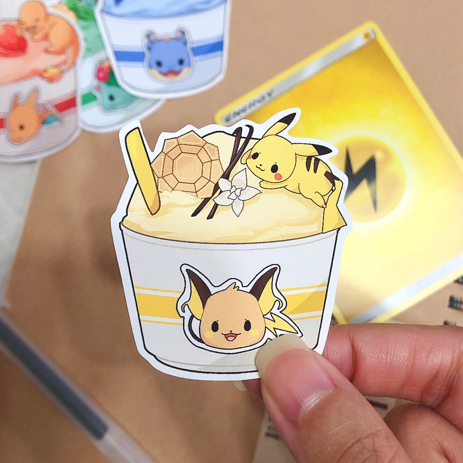 Cute Matte Pokemon Ice Cream Stickers - Etsy