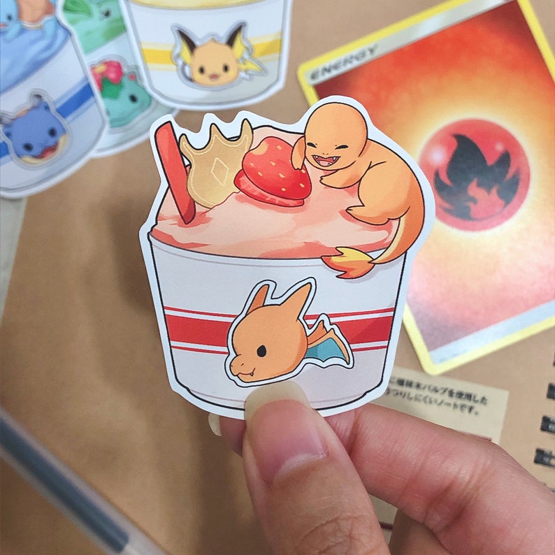 Cute Matte Pokemon Ice Cream Stickers - Etsy