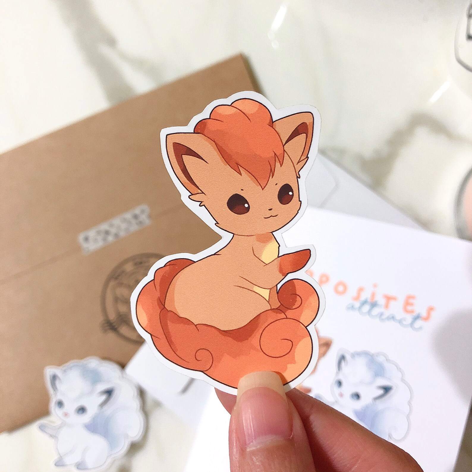 Cute Matte Pokemon Vulpix Opposites Attract Stickers & - Etsy
