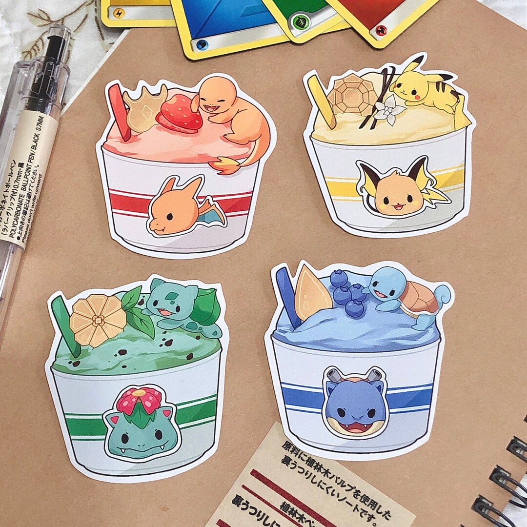 Cute Matte Pokemon Ice Cream Stickers - Etsy