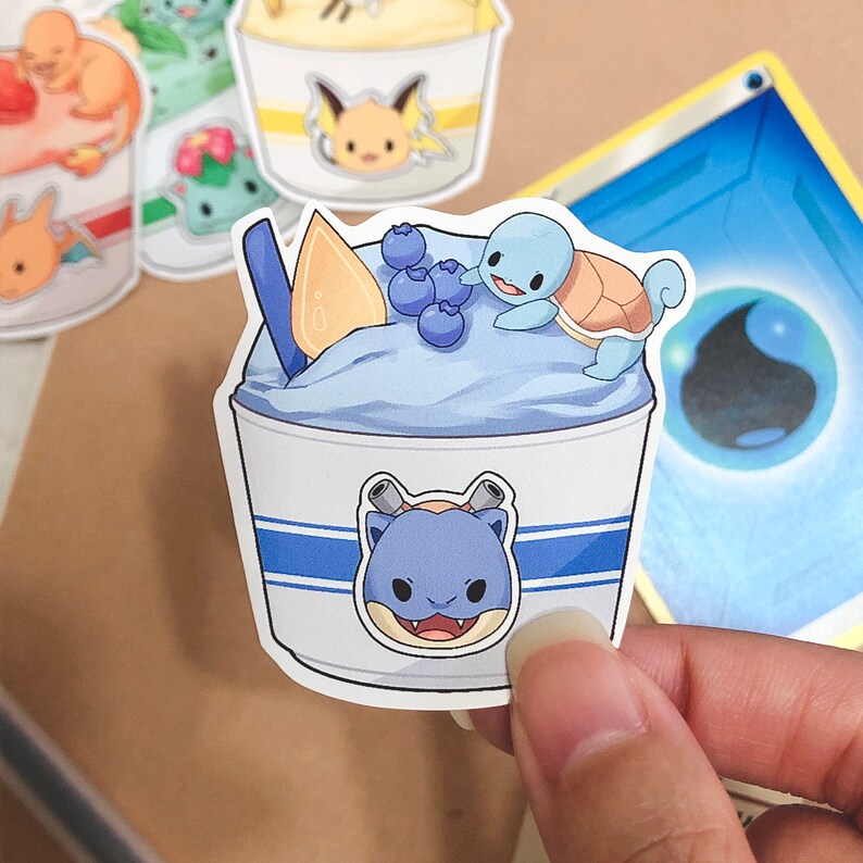 Cute Matte Pokemon Ice Cream Stickers | Etsy