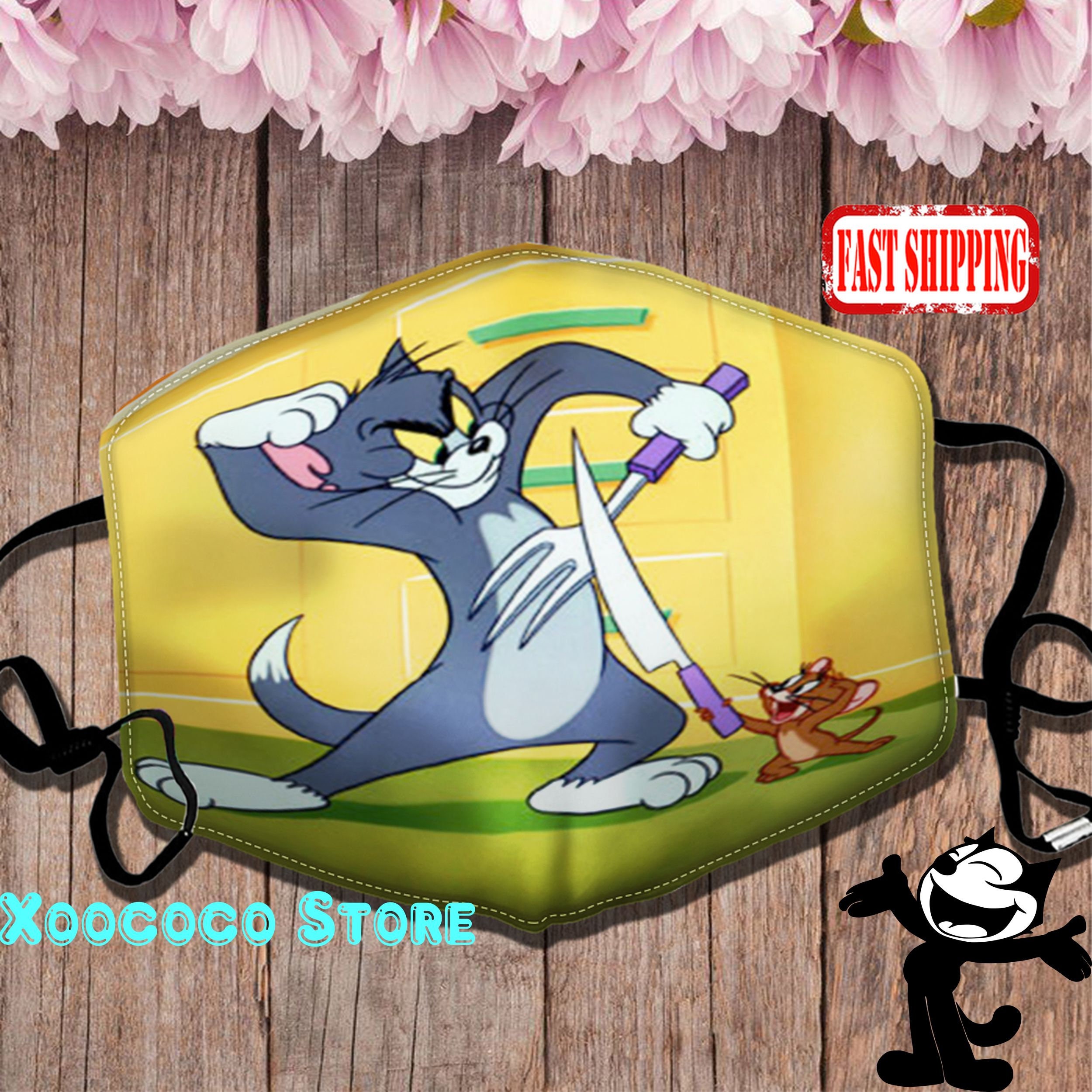 Tom and Jerry Face Mask Tom and Jerry Cartoon Face Mask | Etsy