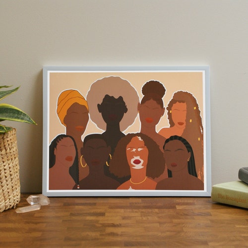 Women Empowerment Art Print L Women Supporting Women Art L Etsy