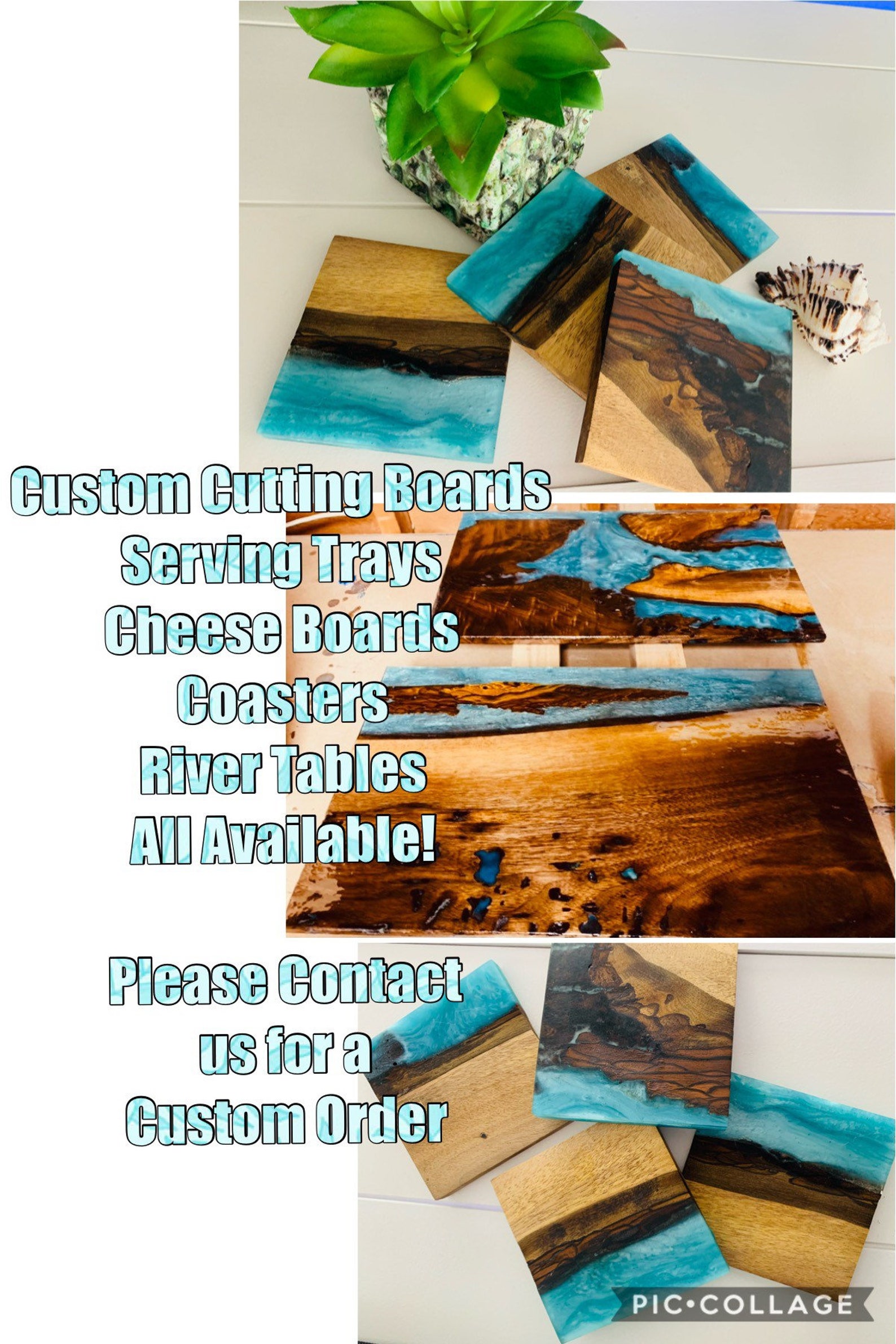 Large Epoxy Resin Wood Cutting Board Handcrafted Cutting | Etsy