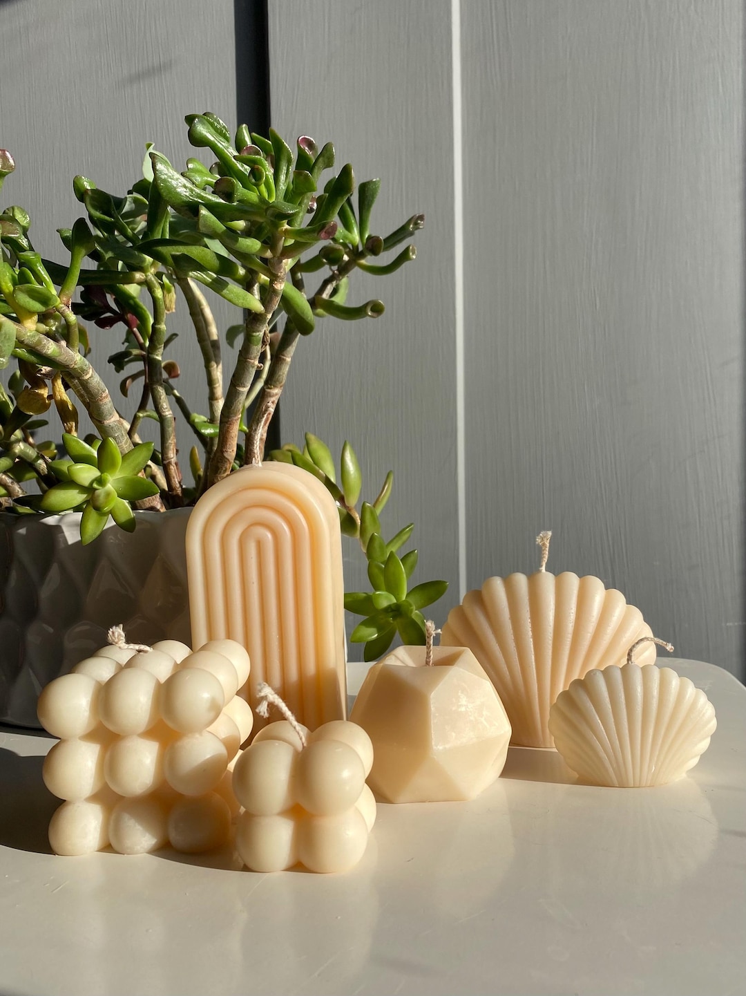 100% Soy Sculptural Pillar Candles | Unique Shaped Candles | Decorative ...