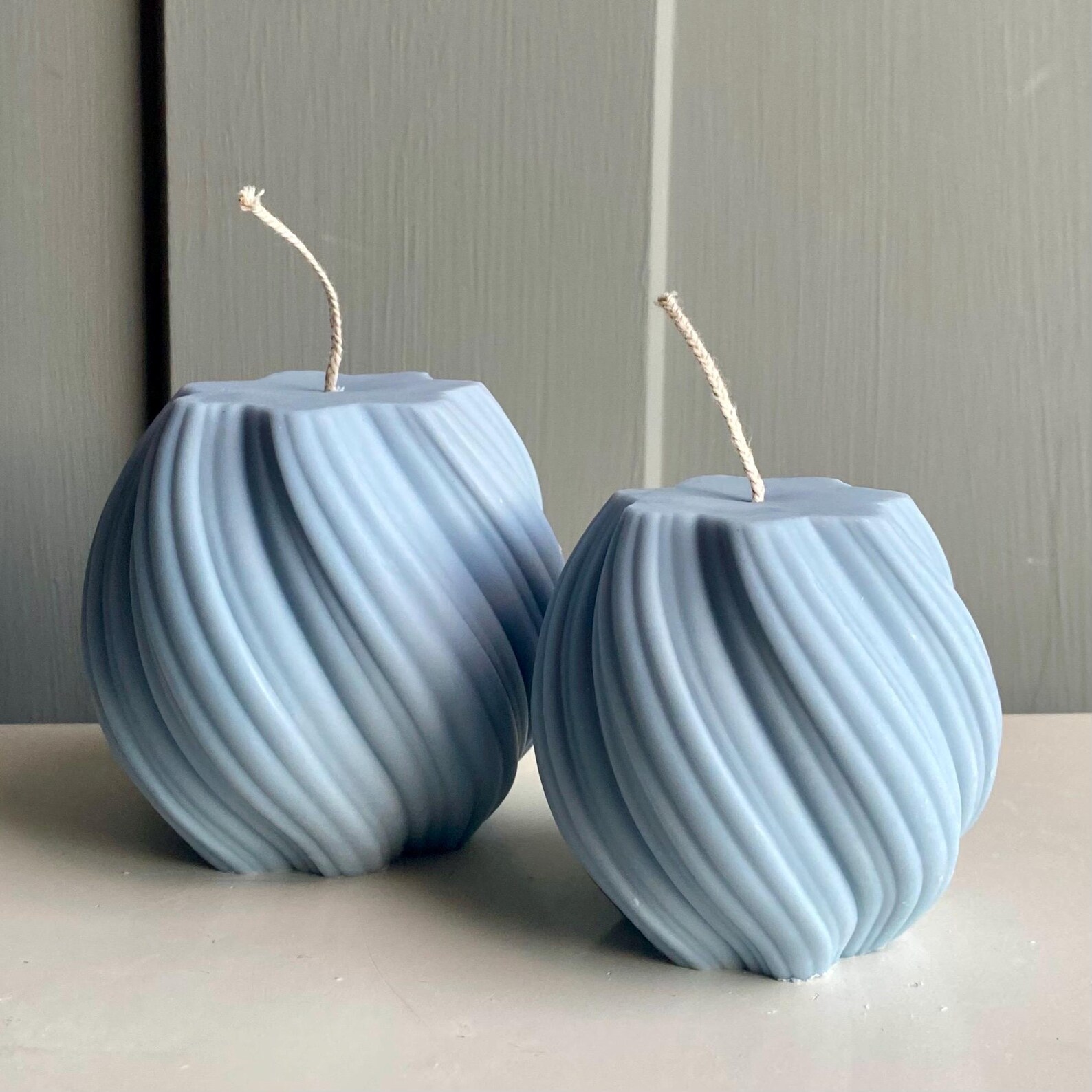 Blue Soy Sculptural Candle Set: Ocean Wave & Seashell Decor - Etsy