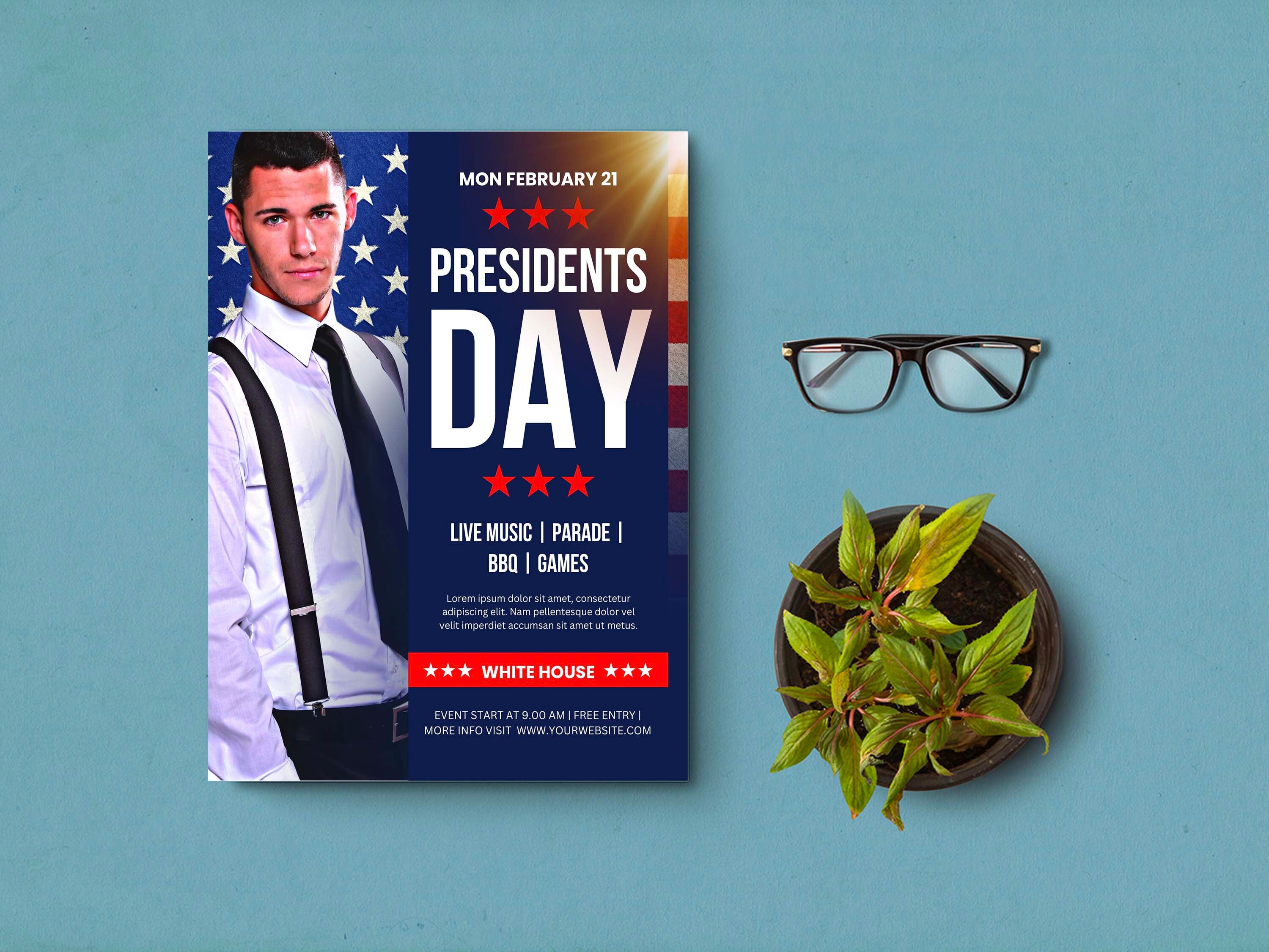 PRESIDENT DAY FLYER Diy Editable Canva Template, Printable & Social ...