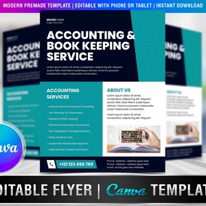 ACCOUNT AND BOOKKEEPING Flyer Diy Editable Canva Template, Printable ...