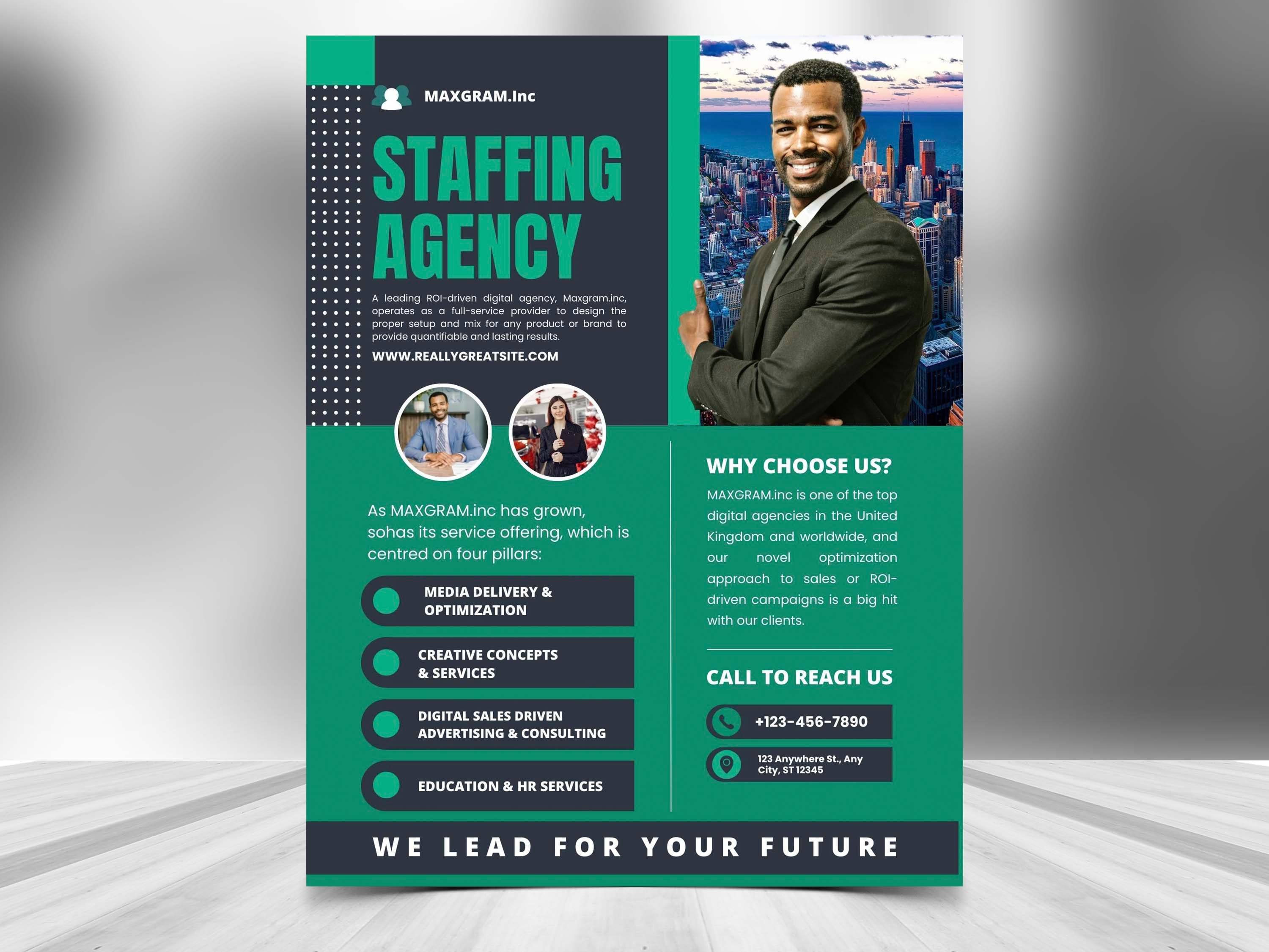 STAFFINF AGENCY FLYER Diy Editable Canva Template, Printable & Social ...